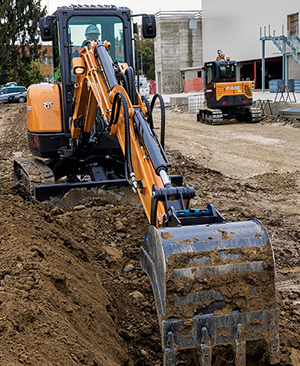 Excavators At Work Digging